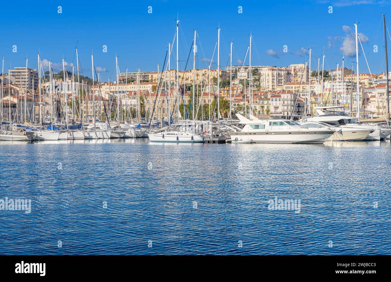 Beautiful IGY Vieux-Port de Cannes on the French Riviera, Côte d'Azur, France. Berthing for ...