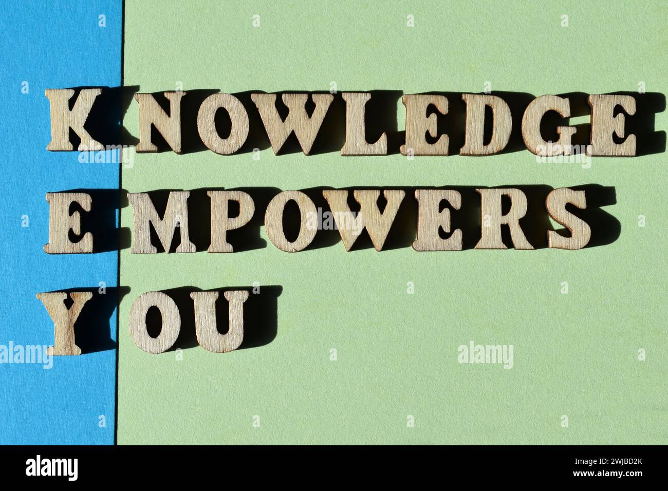 KEY, acronym for Knowledge Empowers You, words in wooden alphabet ...