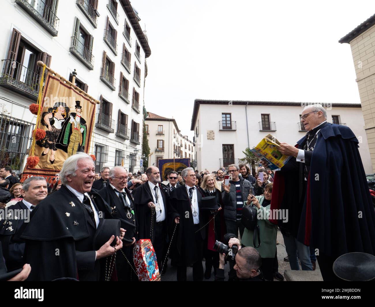 Madrid, Spain. 14th February, 2024. A member of the brotherhood 'La ...