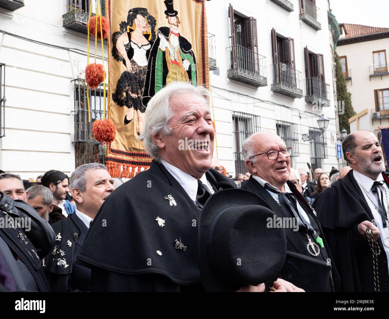 Madrid, Spain. 14th February, 2024. A member of the brotherhood 'La ...
