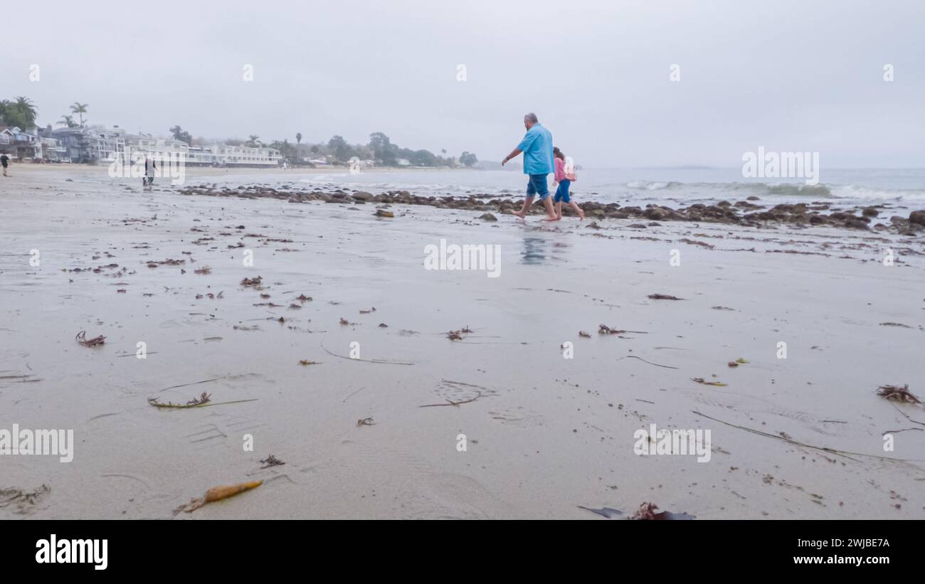 Gloomy Winter Beach Walk in Miramar, California Stock Photo - Alamy