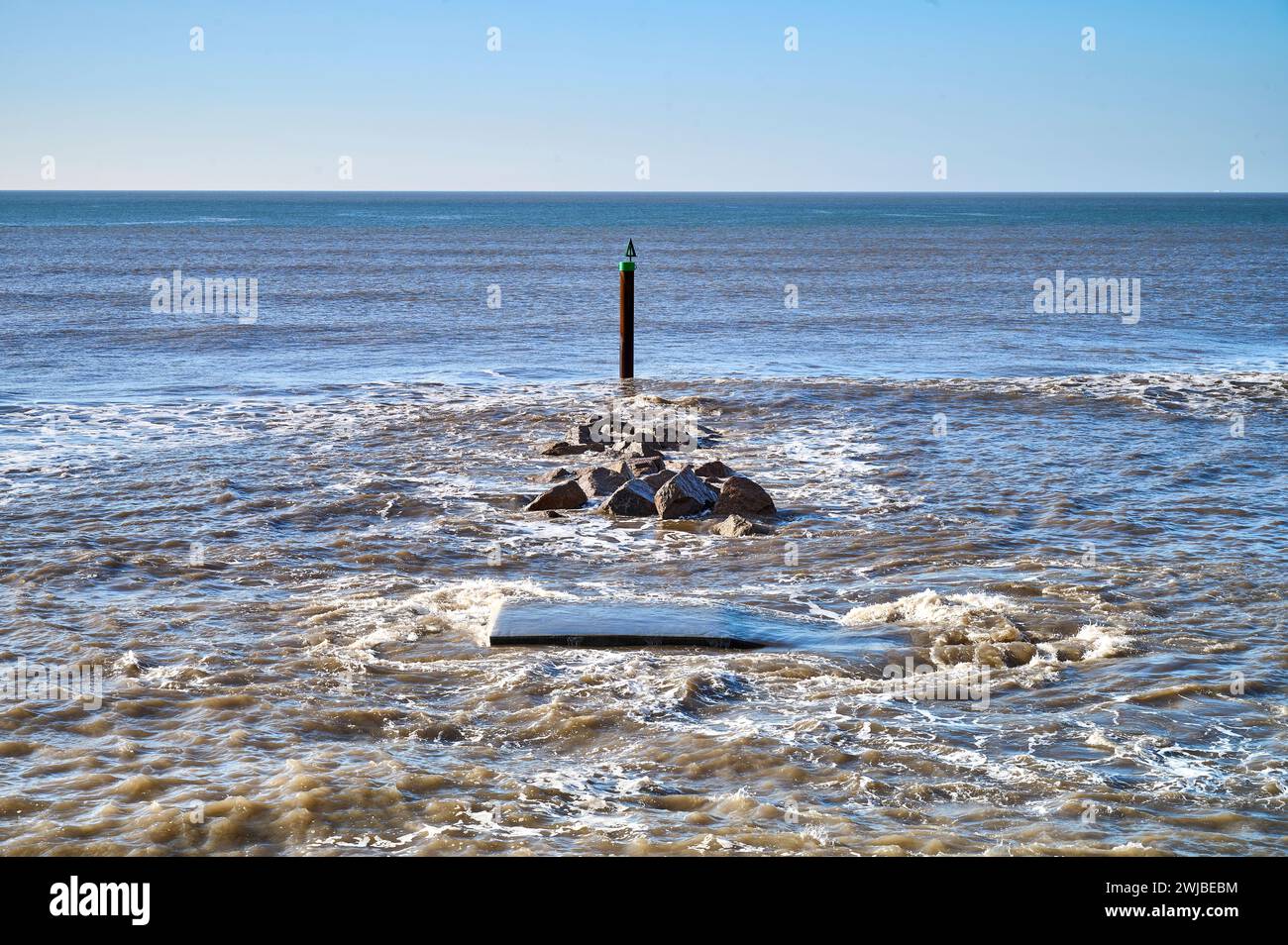 Wyre beach management scheme on cleveleys beach,Lancashire,UK Stock ...