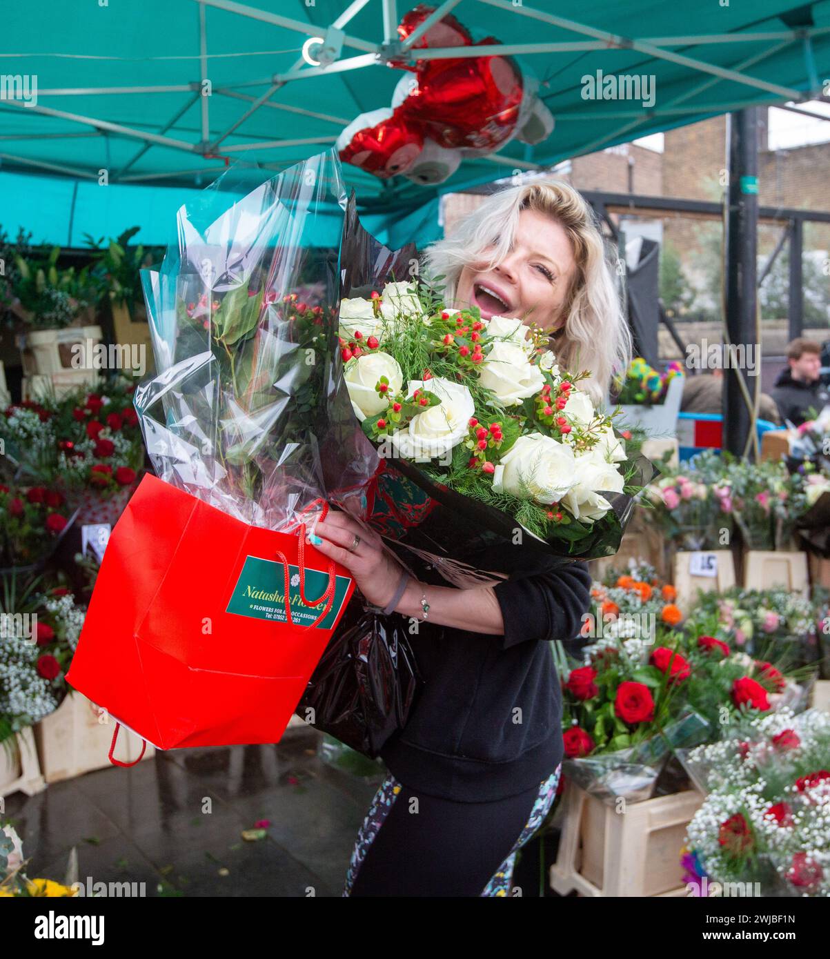 London, England, UK. 14th Feb, 2024. Owner of Natasha s Flowers ...