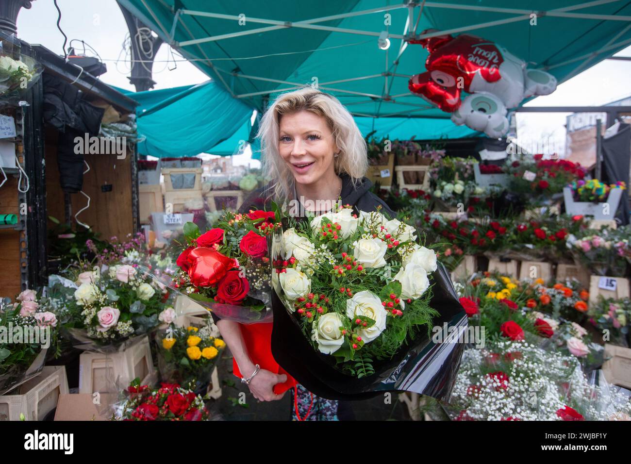 London, England, UK. 14th Feb, 2024. Owner of Natasha s Flowers ...