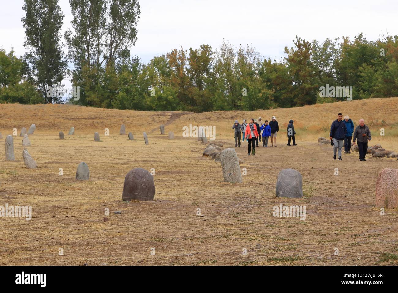 August 31 2023 - Tokmok in Kyrgyzstan: collection of stone monuments of ...
