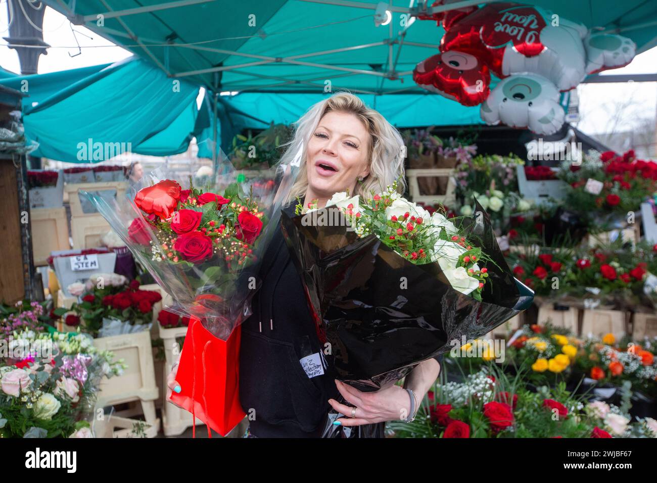 London, England, UK. 14th Feb, 2024. Owner of Natasha s Flowers ...