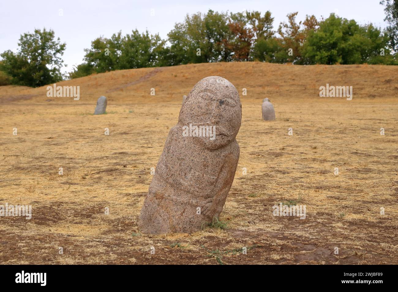 August 31 2023 - Tokmok in Kyrgyzstan: collection of stone monuments of ...