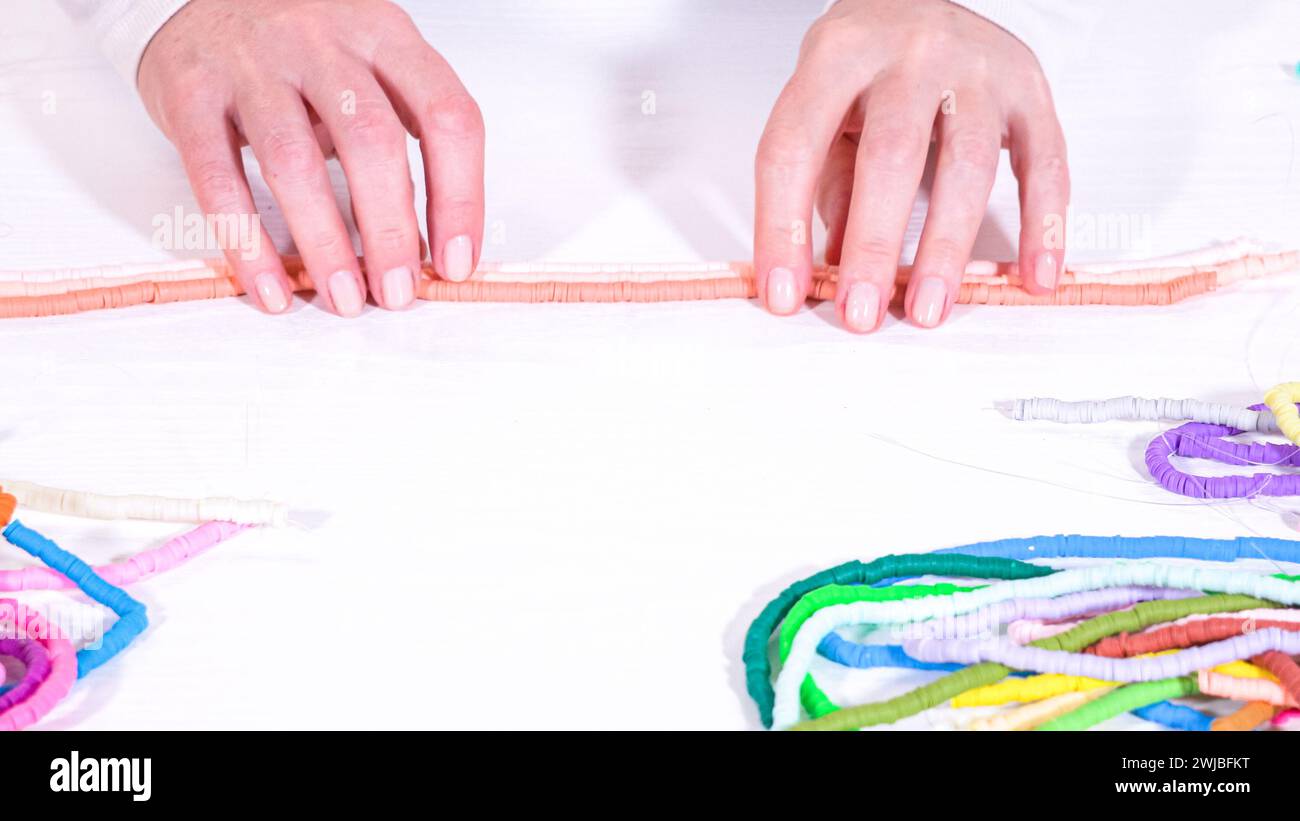 Rainbow Array of Clay Bead Strands Stock Photo - Alamy