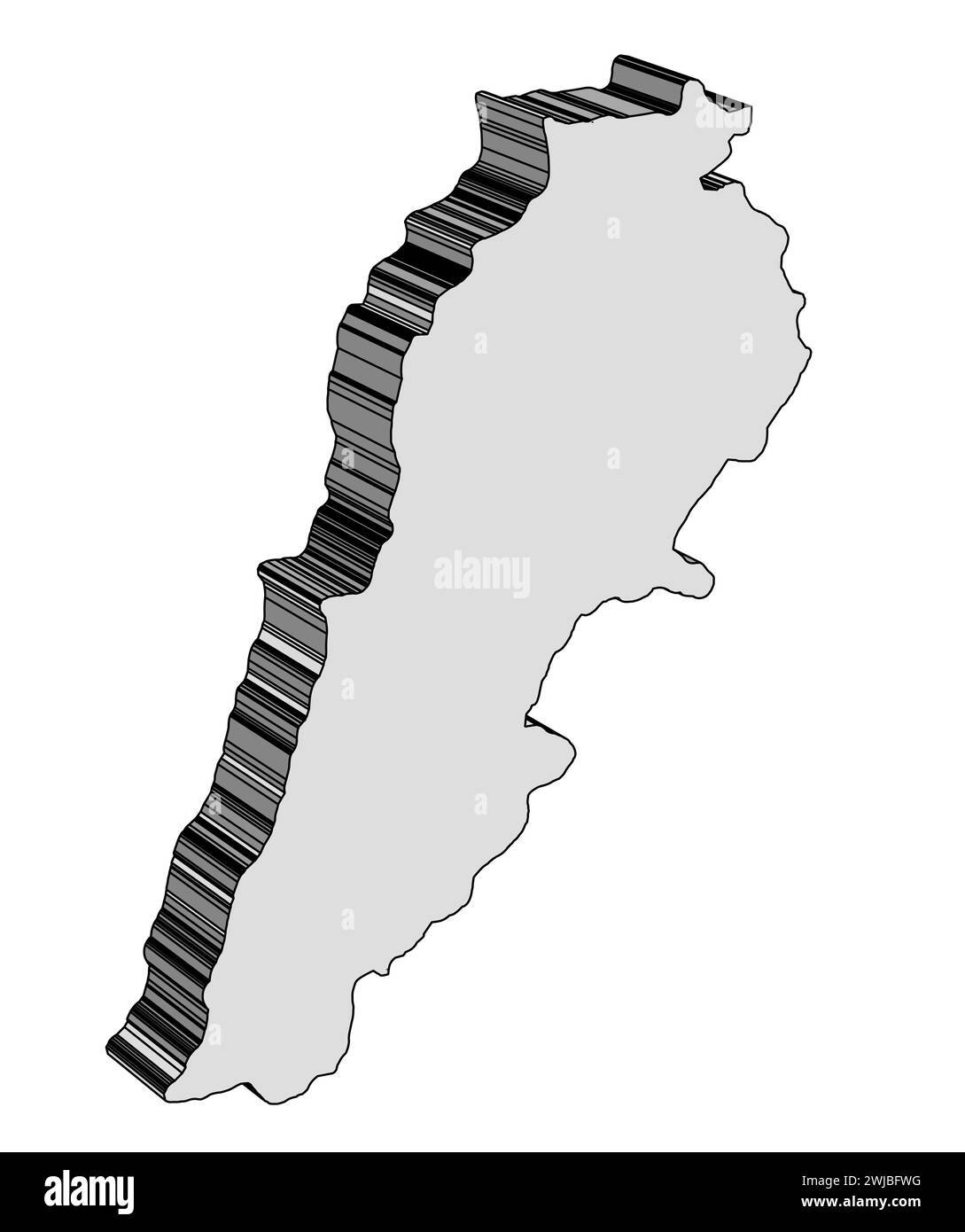 Lebanon vector outline map hi-res stock photography and images - Alamy