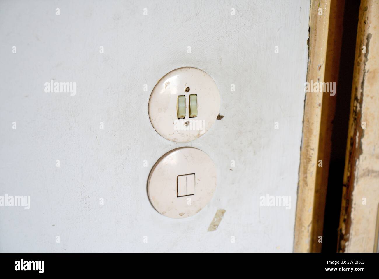 Round electric light switches hi-res stock photography and images - Alamy