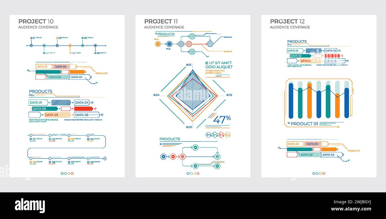 Business elements charts in color. Vector illustration Stock Vector ...