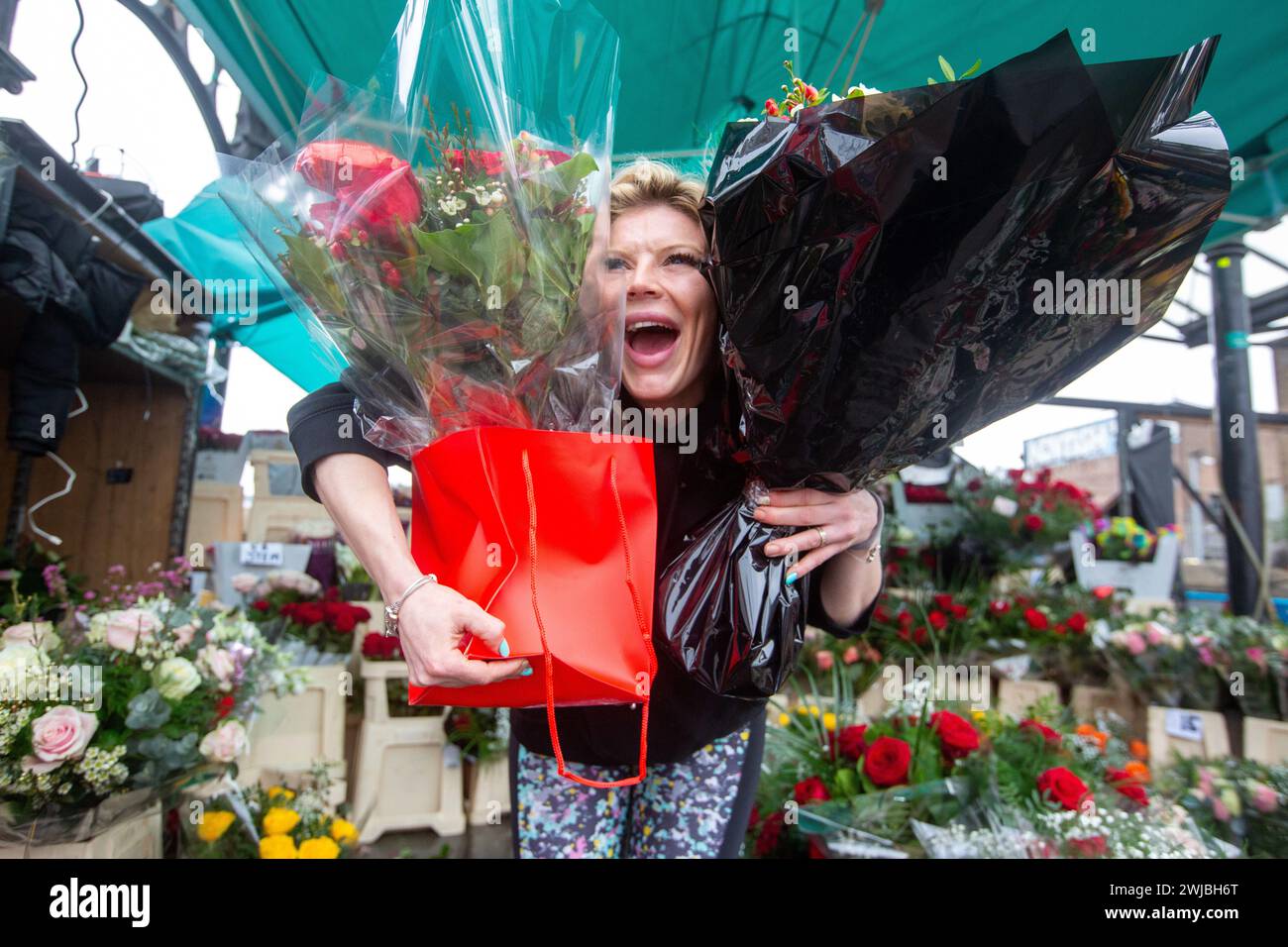 London, England, UK. 14th Feb, 2024. Owner of Natasha s Flowers ...