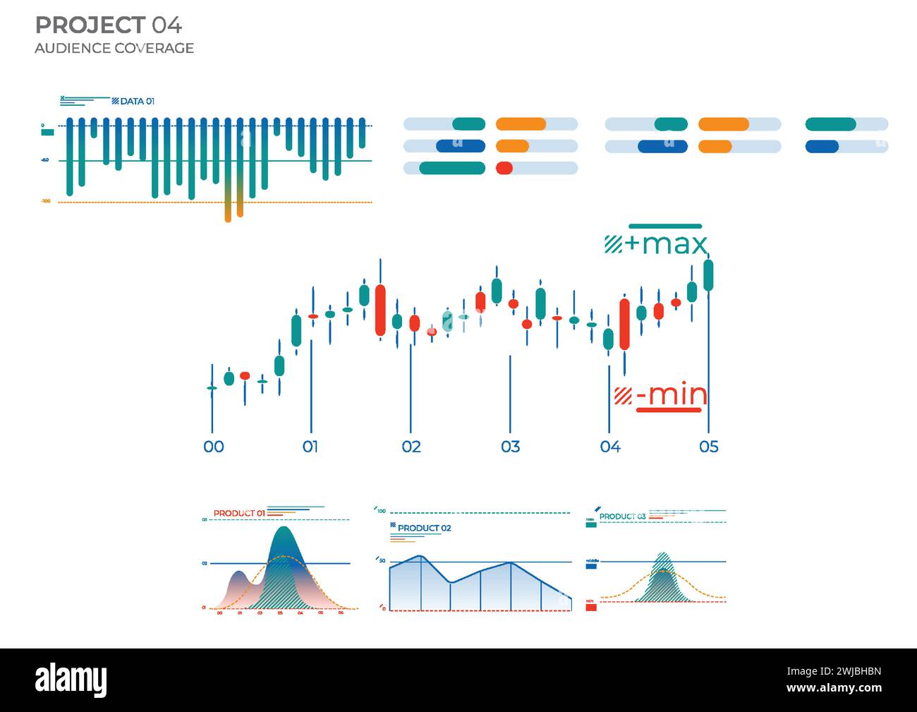 Modern business elements charts in color. Finance Charts Stock Vector ...