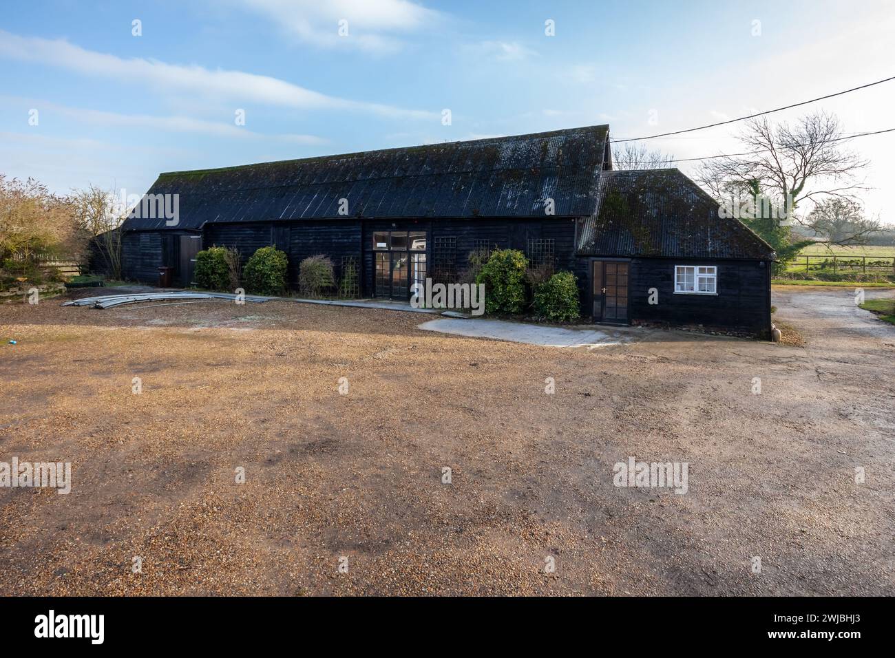 Wickhambrook, Suffolk - Jan 21 2020: Traditional detached farm barn ...