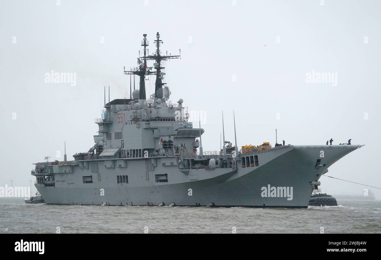 The Italian Aircraft carrier ITS Giuseppe Garibaldi arrives into ...