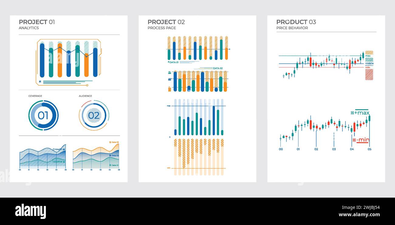 Project elements commercial charts. Modern visual vector illustration ...