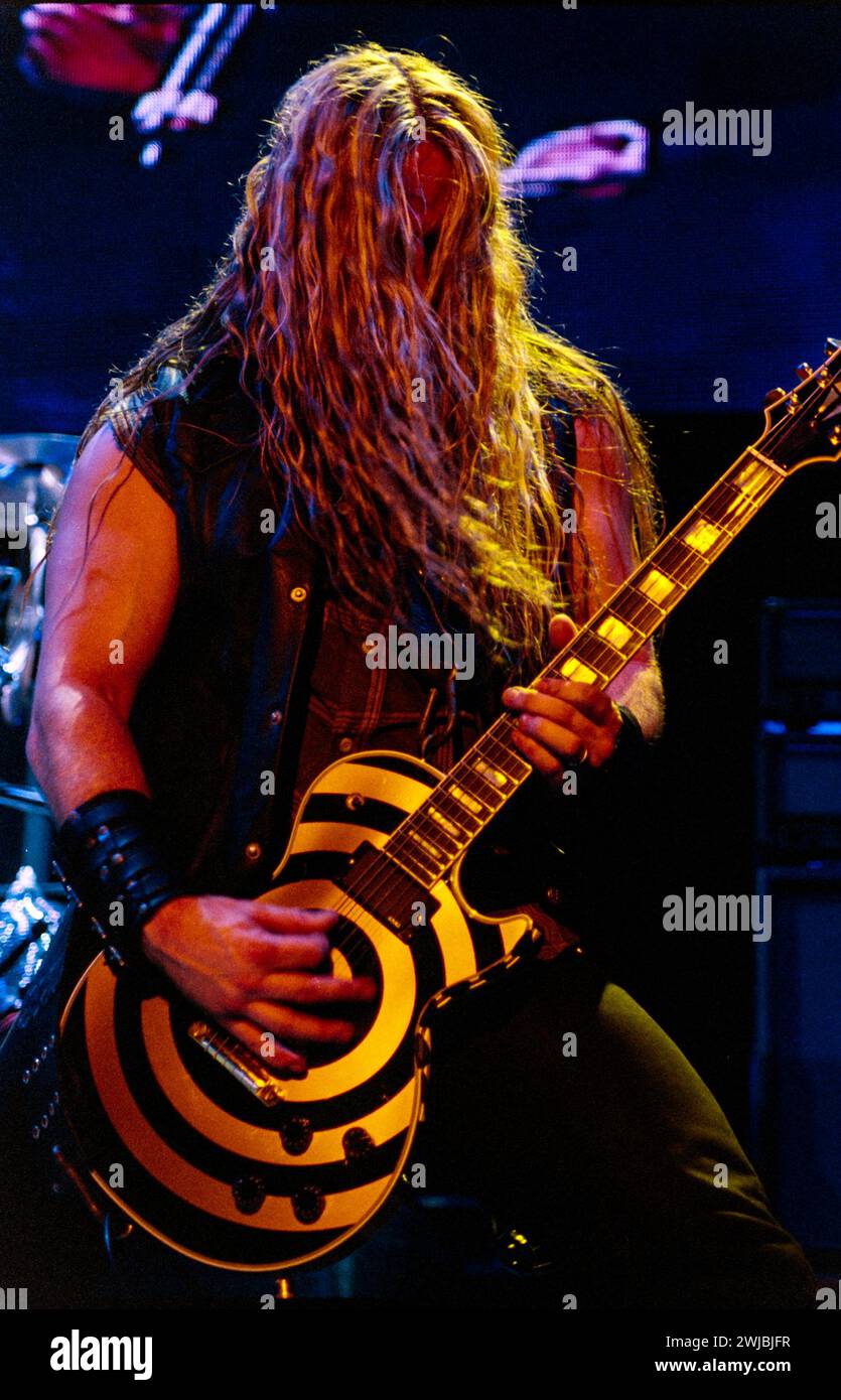 Zakk Wylde performing with Ozzy Osbourne in Milwaukee, Wisconsin in ...