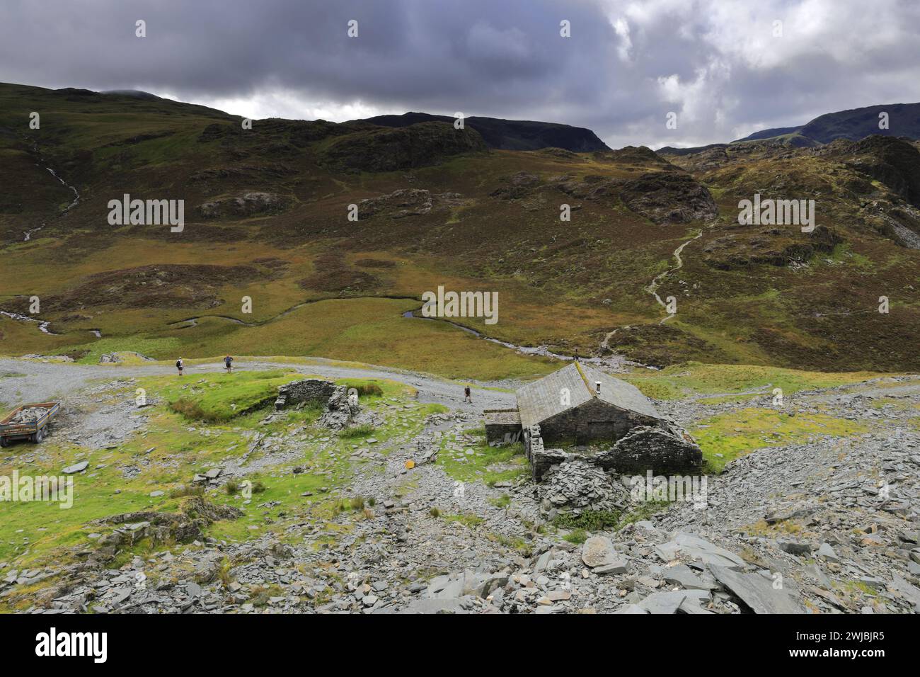 View of the Honister slate mine, Honister Pass; Buttermere, Cumbria ...