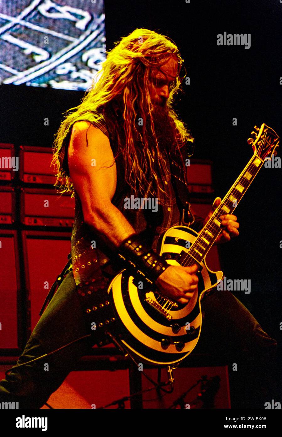 Zakk Wylde performing with Ozzy Osbourne in Milwaukee, Wisconsin in ...