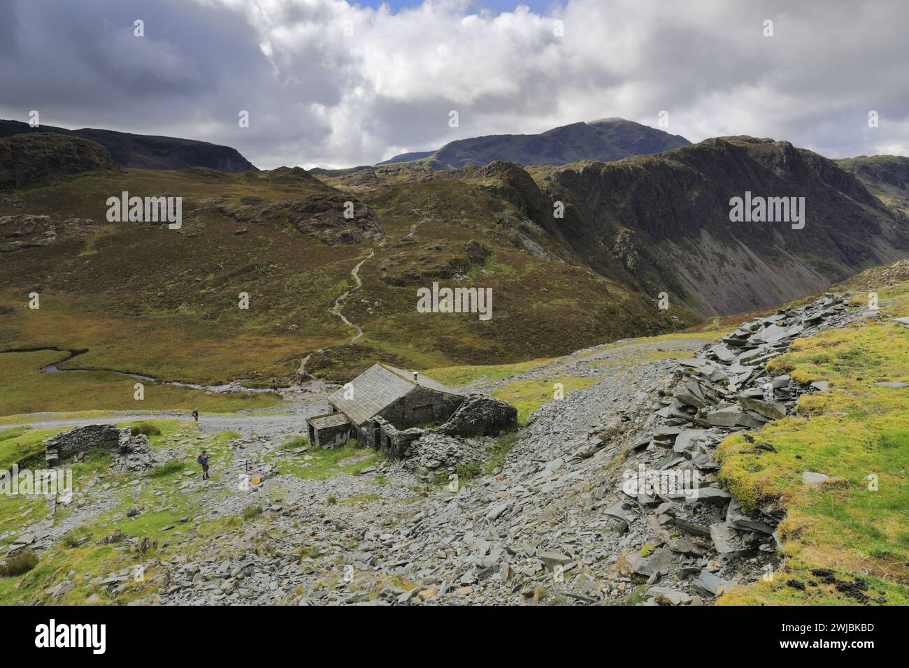 View of the Honister slate mine, Honister Pass; Buttermere, Cumbria ...