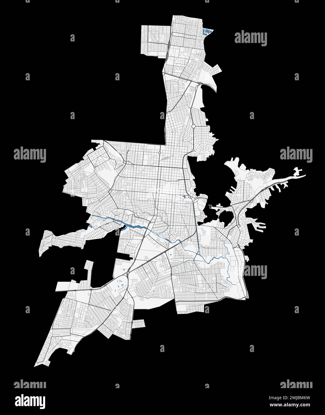 Salta map, city in Argentina. Municipal administrative area map with ...