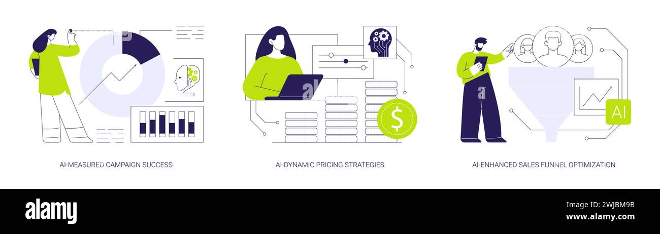 Marketing and Advertising with AI abstract concept vector illustrations ...