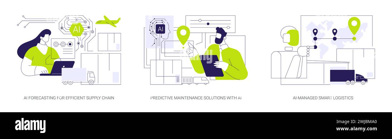 Ai In Supply Chain Management Abstract Concept Vector Illustrations
