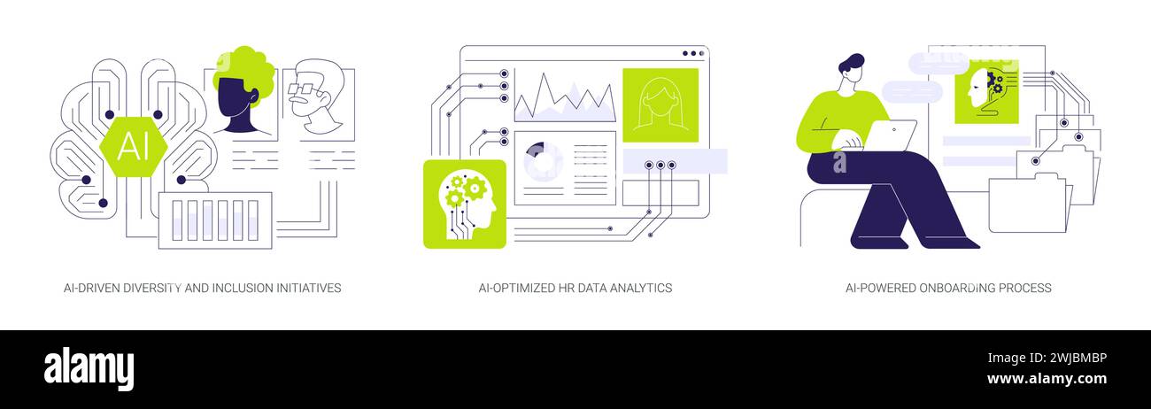 AI use in Human Resources abstract concept vector illustrations Stock ...