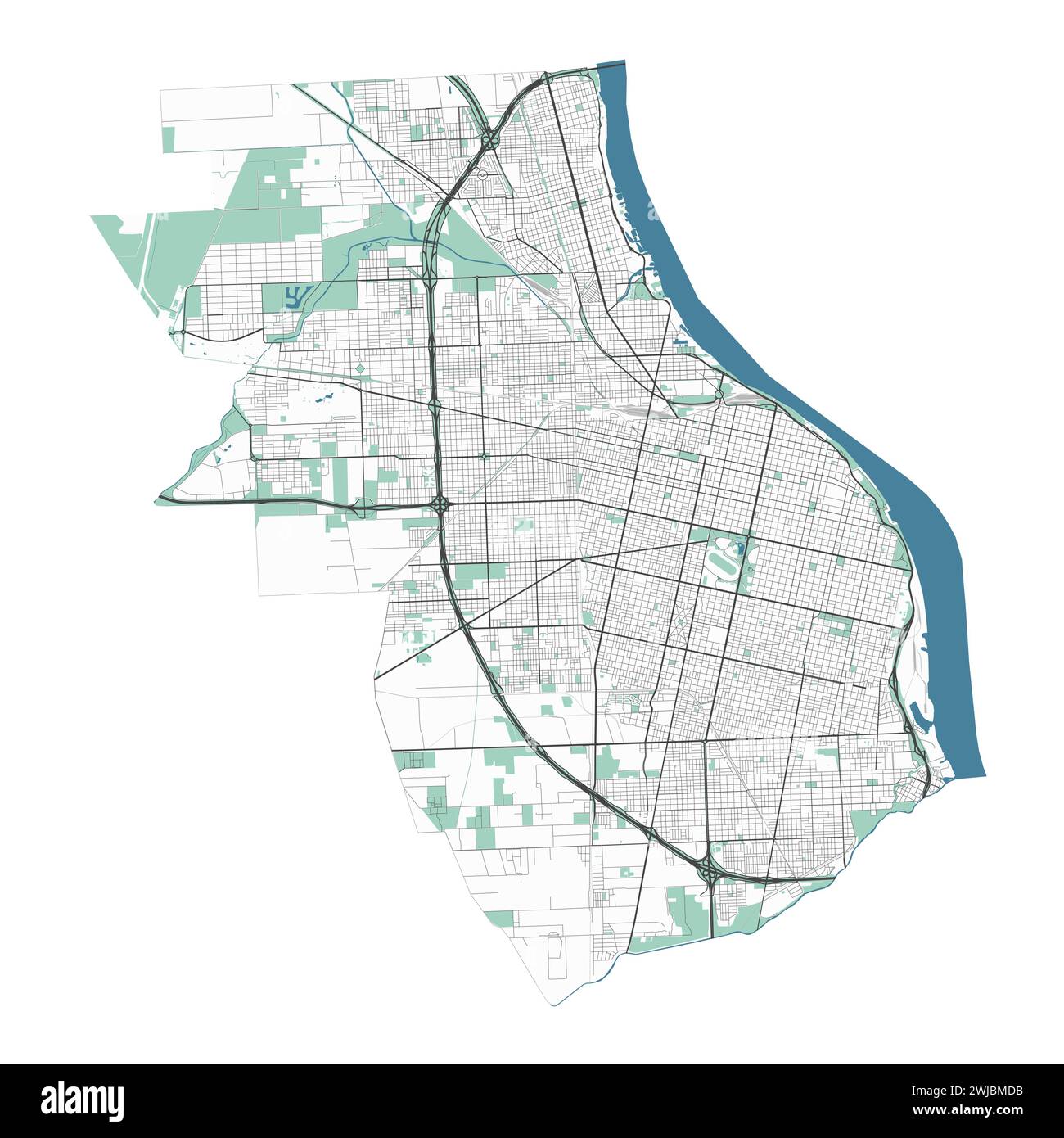 Rosario map, Rosario, city in Argentina. Municipal administrative area ...