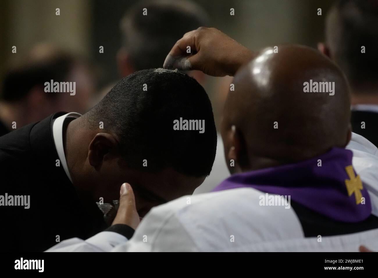 A priest performs the liturgy of the ashes presided over by Pope ...