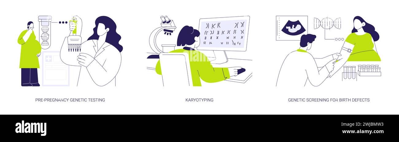 Hereditary disorders abstract concept vector illustrations Stock Vector ...