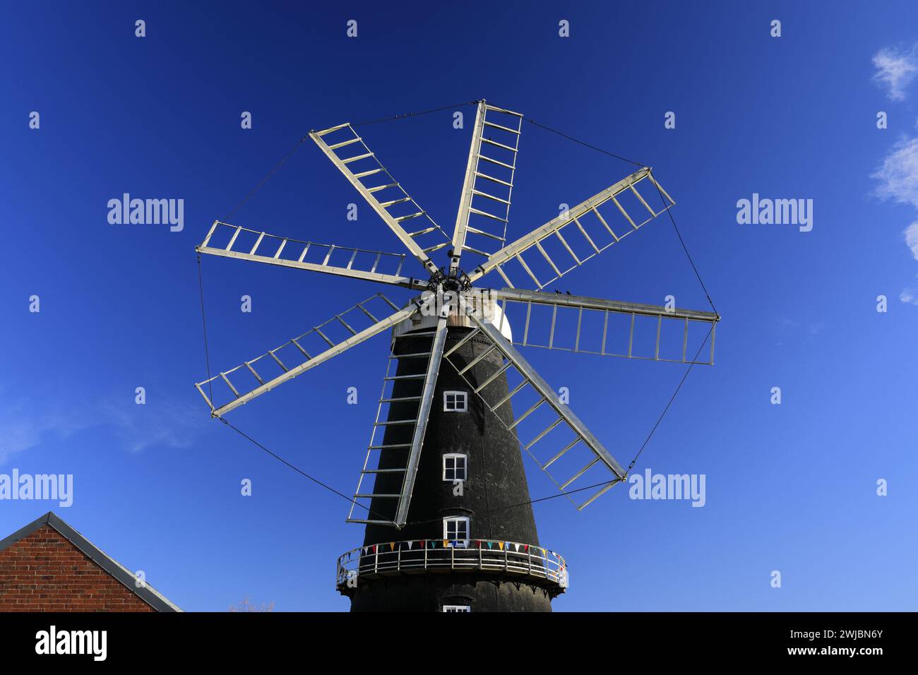 View of the Heckington Windmill, Heckington village, Lincolnshire ...