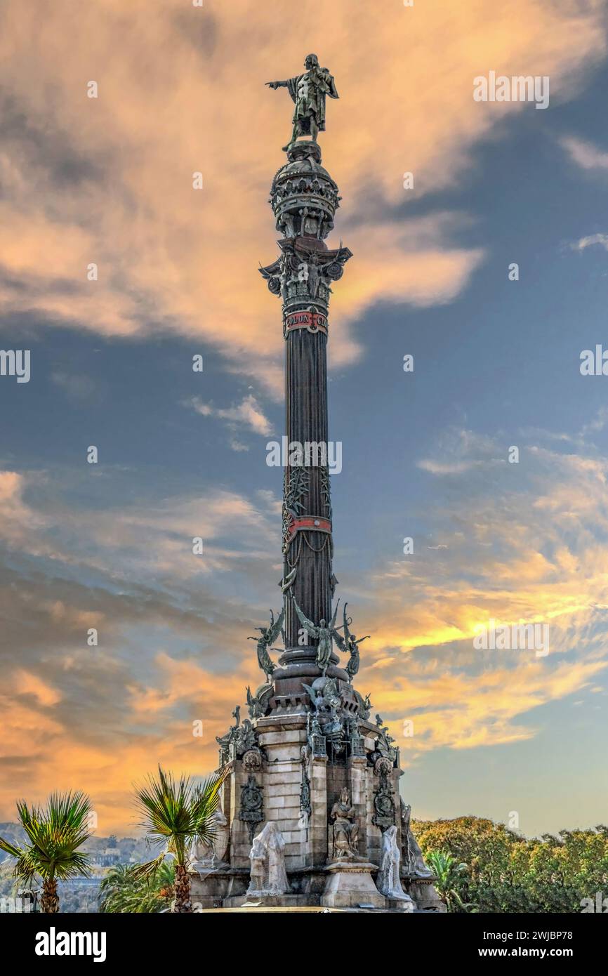 The Columbus Monument, with 60 m (197 ft) tall, at the lower end of La ...