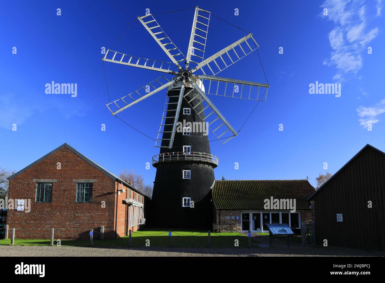 View of the Heckington Windmill, Heckington village, Lincolnshire ...