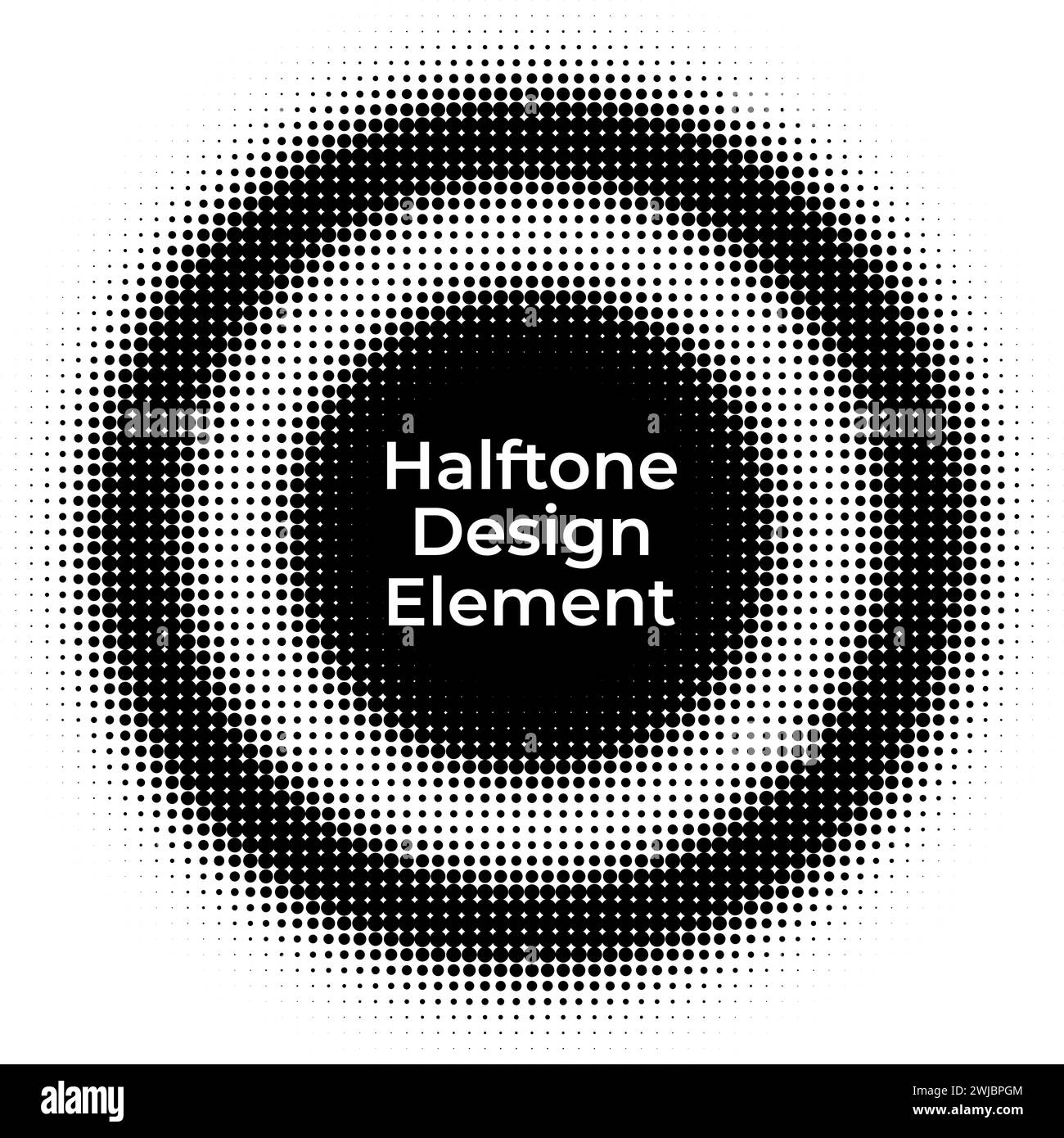 Halftone Design Element Circle Frame Dotted Background Round Border Icon Using Halftone Random