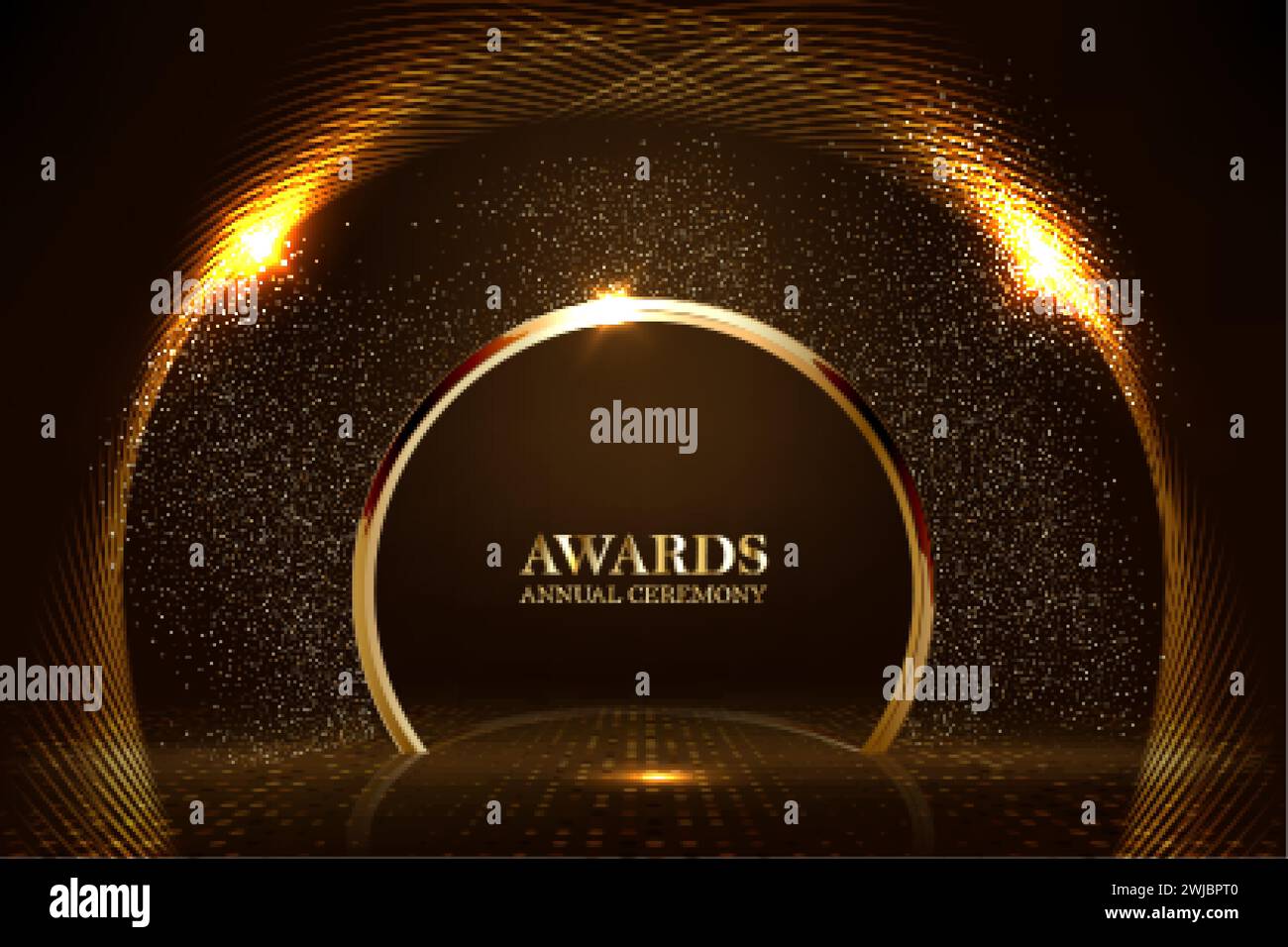 Black and Golden Color Round Ring Circle Award Background. Luxury ...