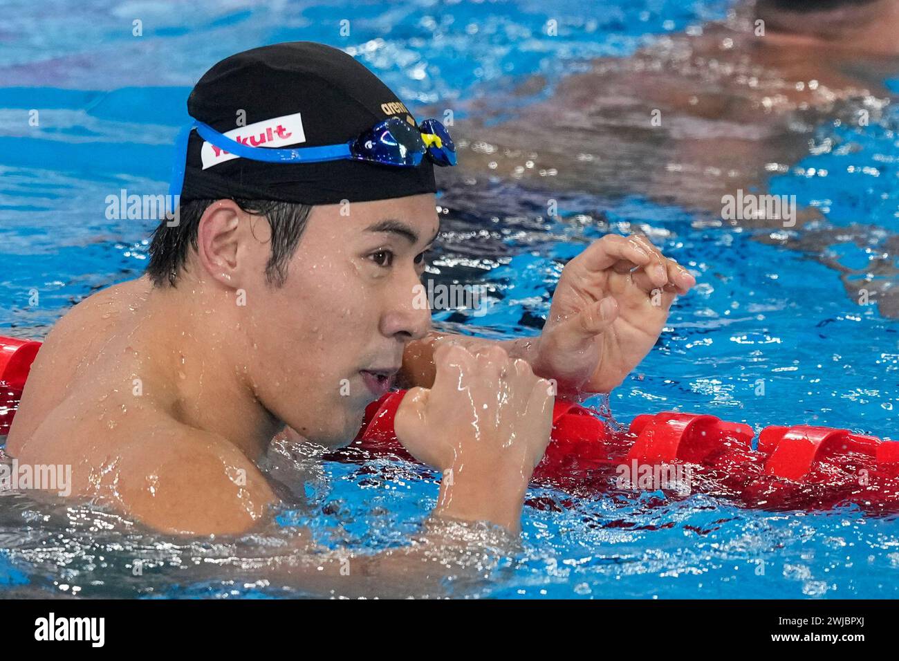 Tomoru Honda of Japan celebrates after competing in the men's 200-meter ...