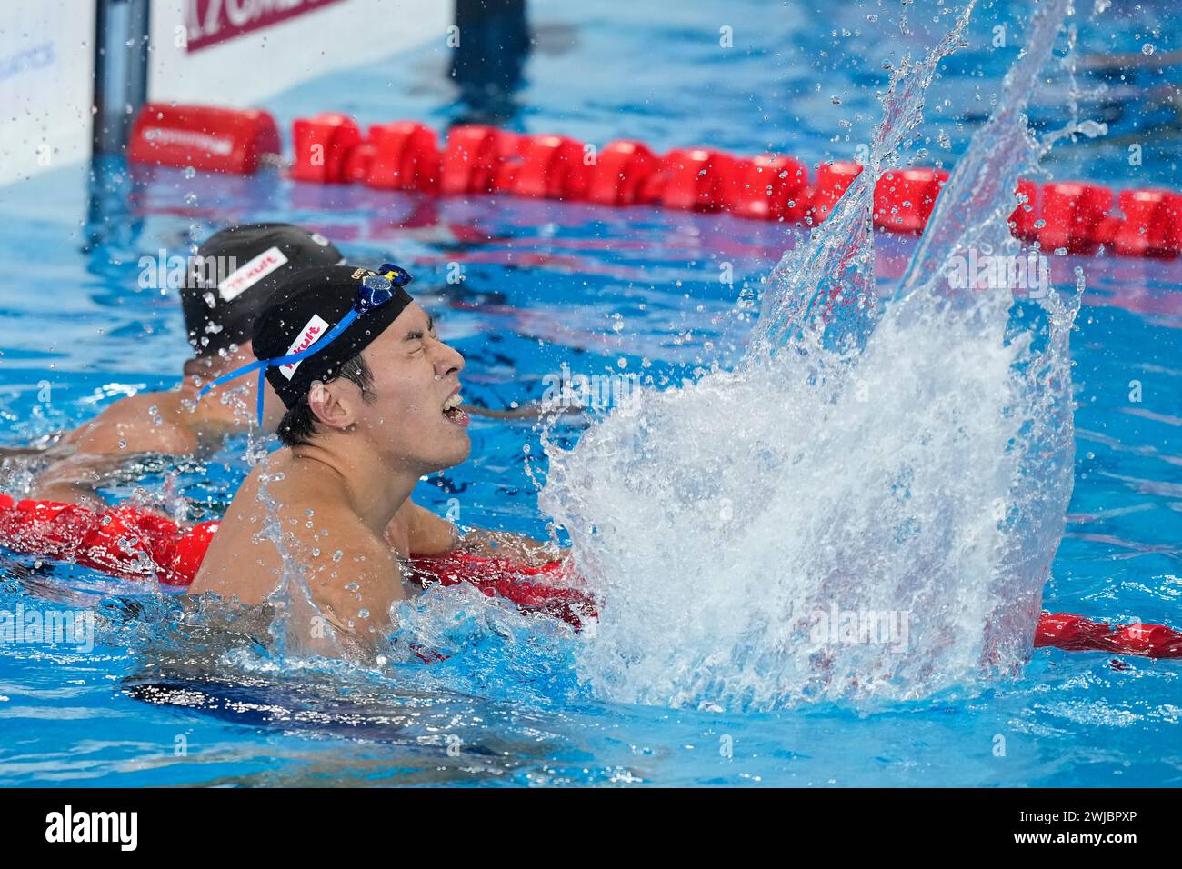 Tomoru Honda of Japan celebrates after competing in the men's 200-meter ...
