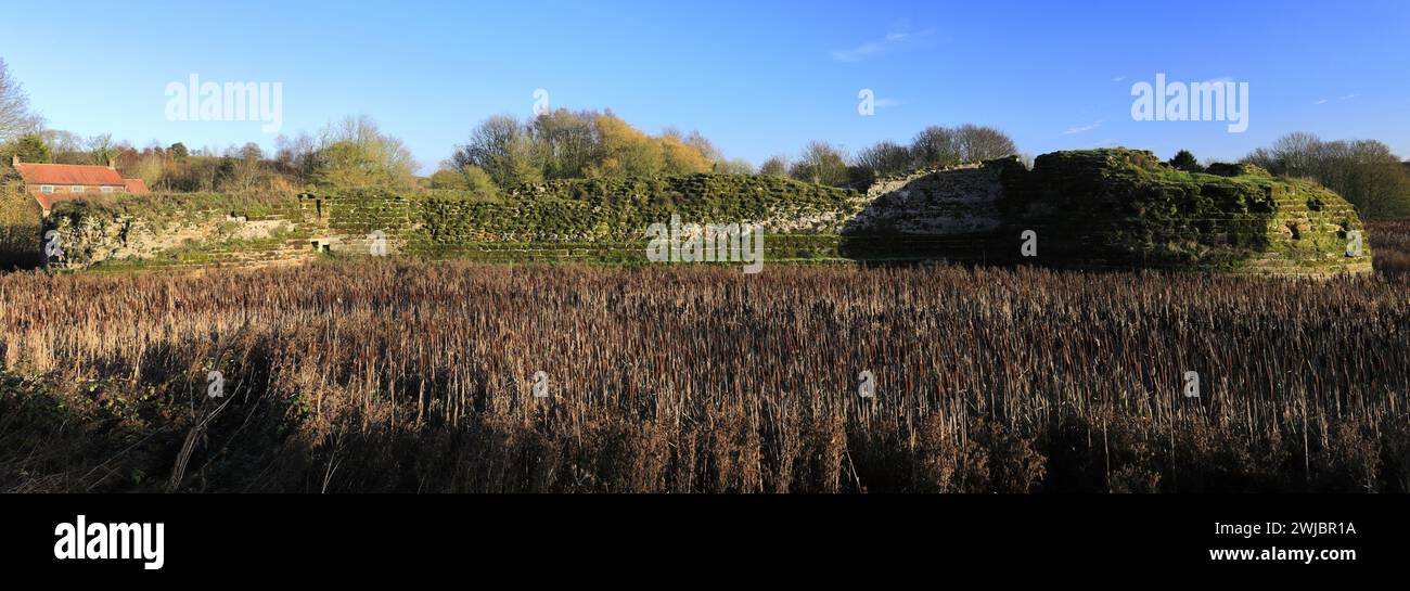 Autumn view over Bolingbroke Castle, a ruined hexagonal castle in ...