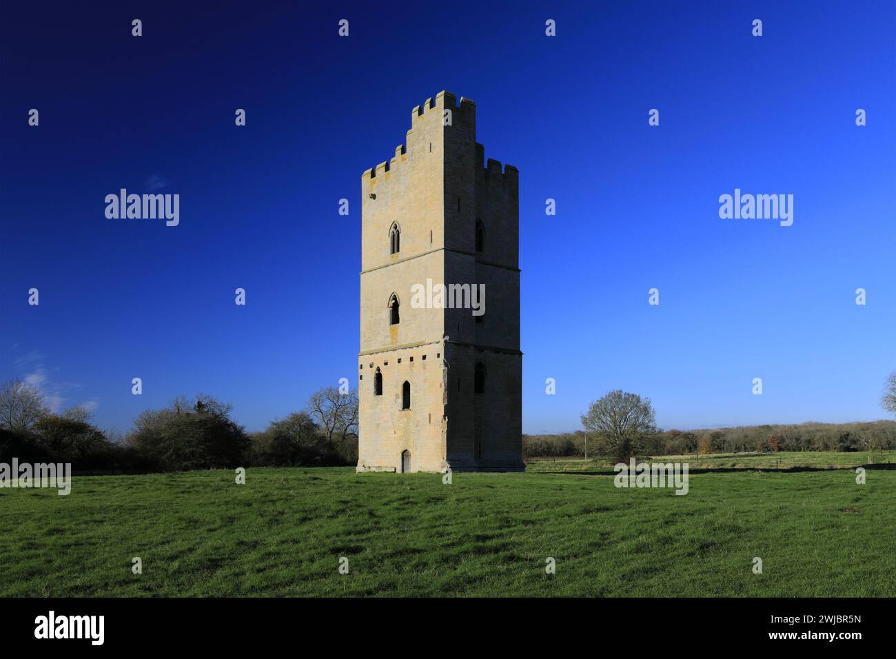 View over the South Kyme Keep, a 14th-century tower on a Saxon moated ...
