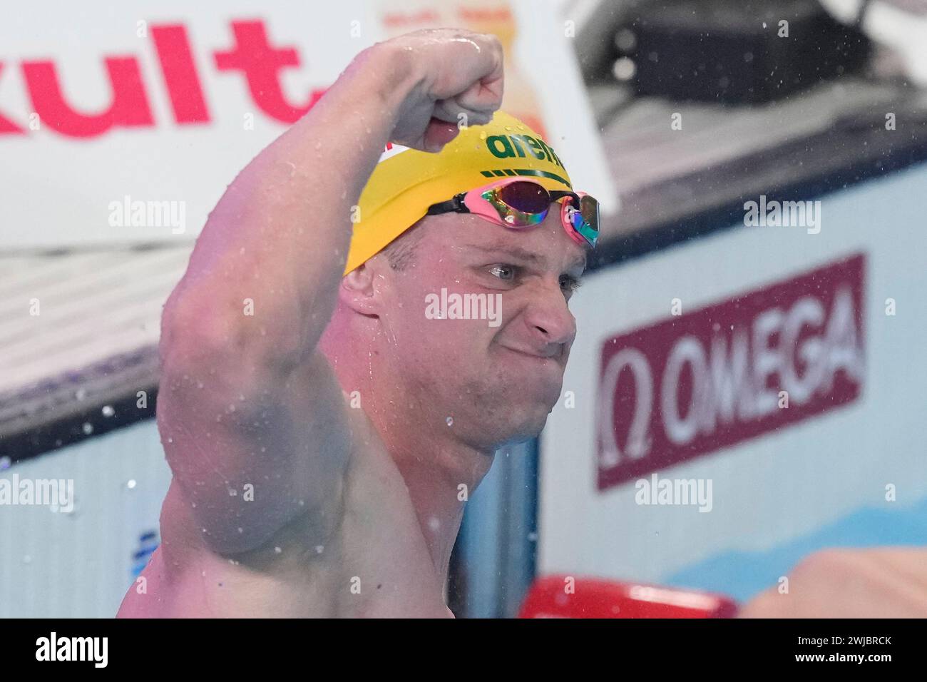 Sam Williamson of Australia celebrates after competing in the men's 50 ...