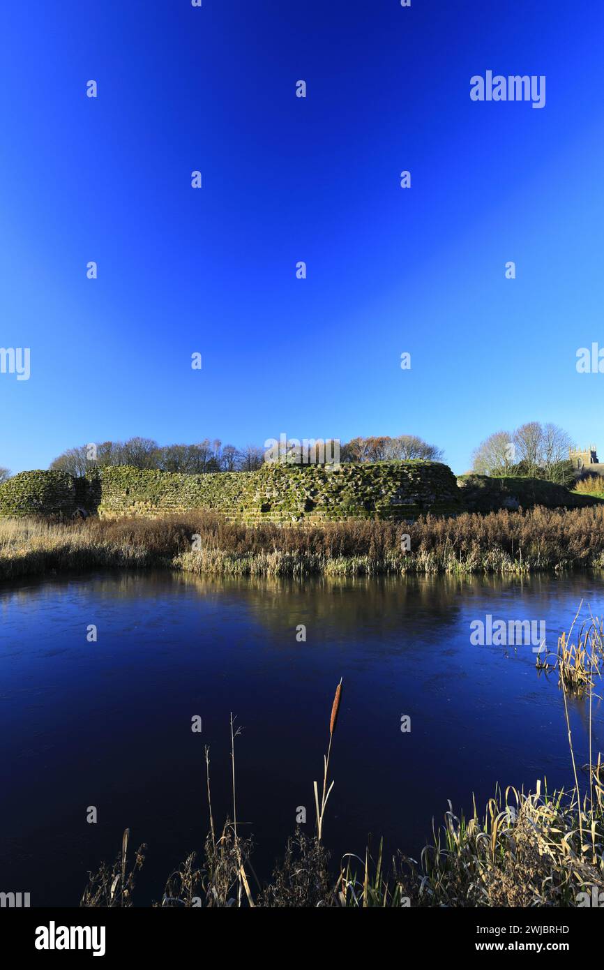Autumn view over Bolingbroke Castle, a ruined hexagonal castle in ...