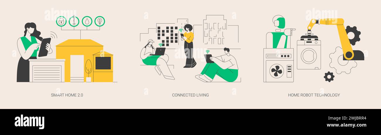 Smart living environment abstract concept vector illustrations Stock ...