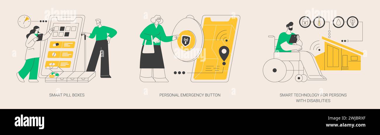 Digital healthcare support abstract concept vector illustrations Stock ...