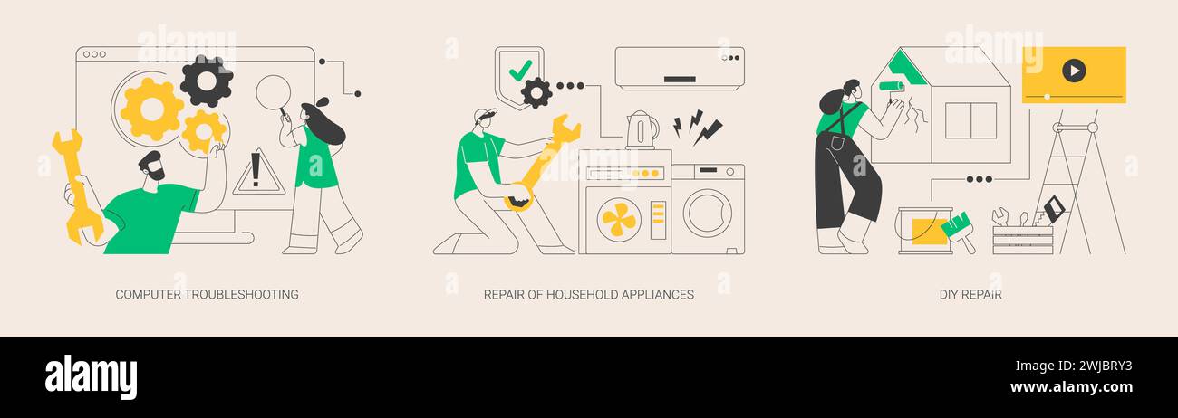 Repair and maintenance services abstract concept vector illustrations ...