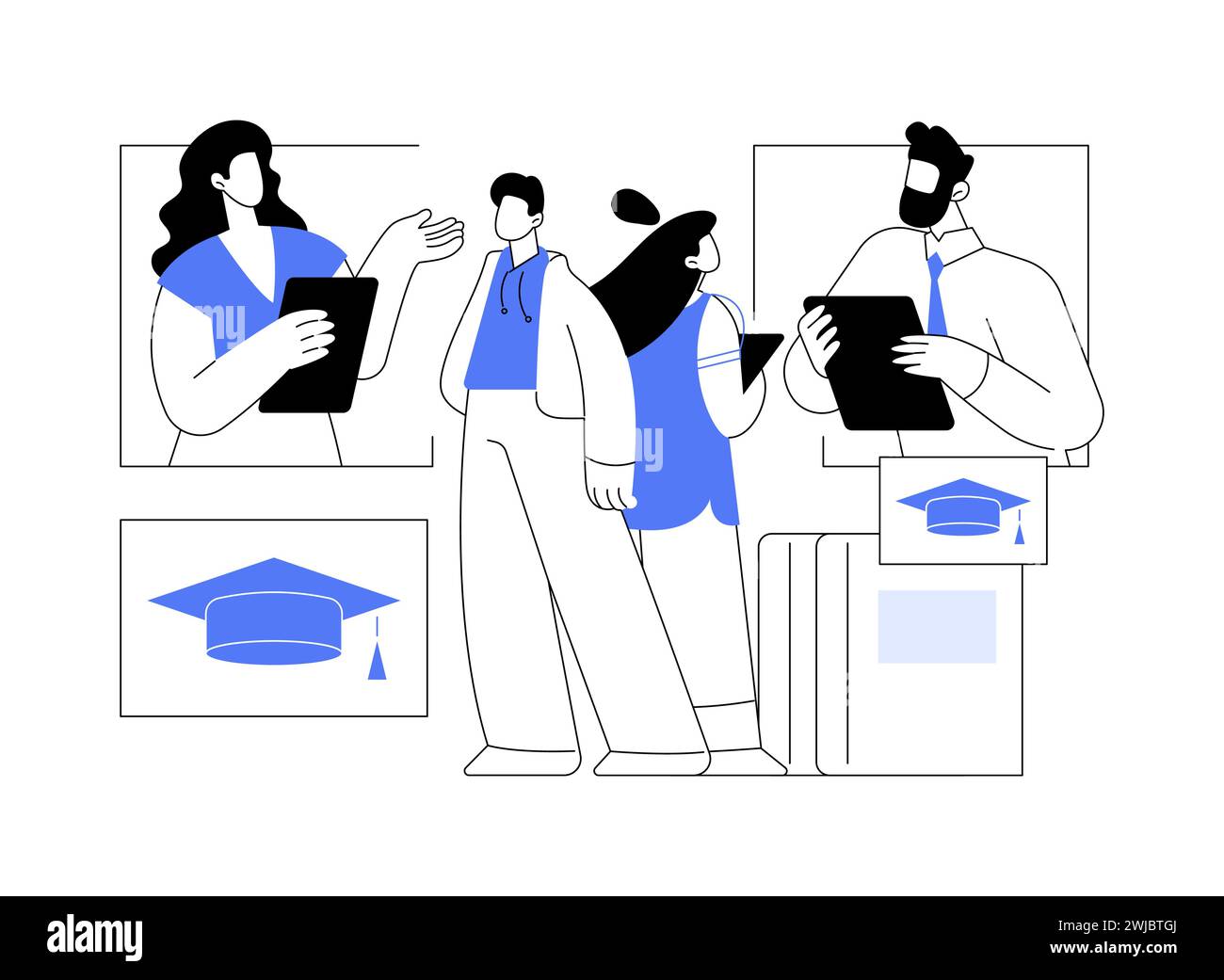 College fairs isolated cartoon vector illustrations Stock Vector Image ...