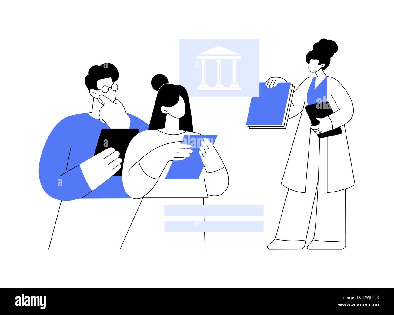 College representative isolated cartoon vector illustrations Stock ...