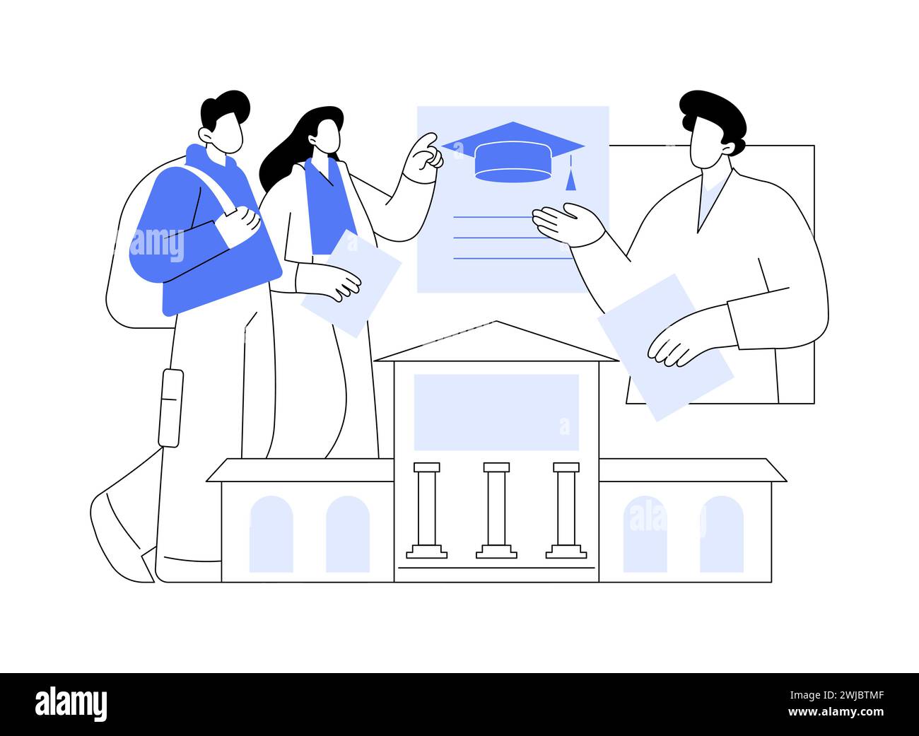 Campus visit isolated cartoon vector illustrations Stock Vector Image & Art - Alamy