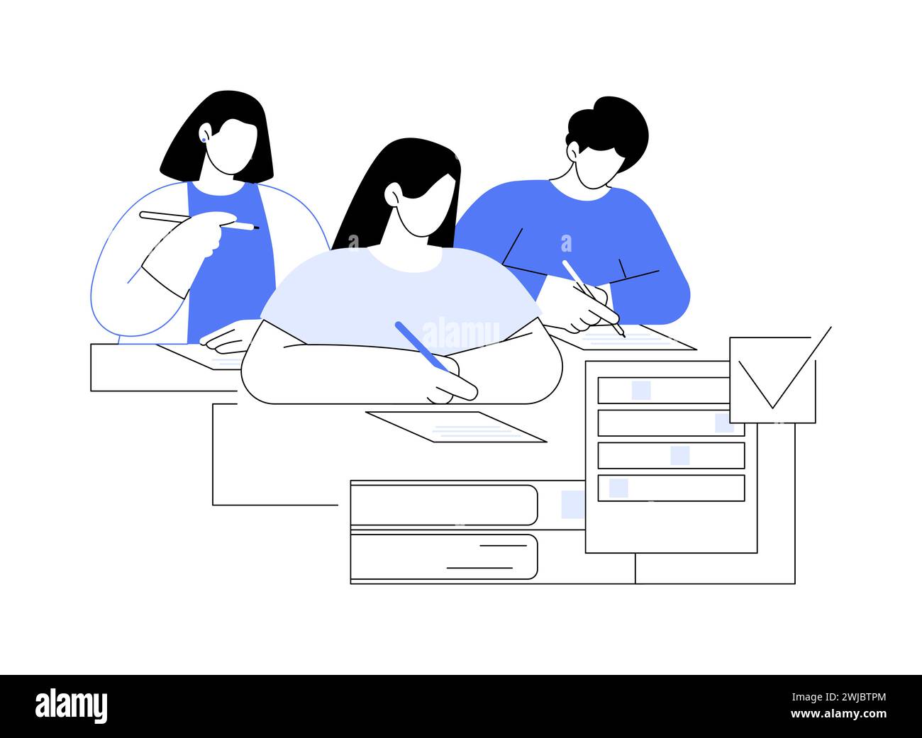 Take Standardized Test Isolated Cartoon Vector Illustrations Stock