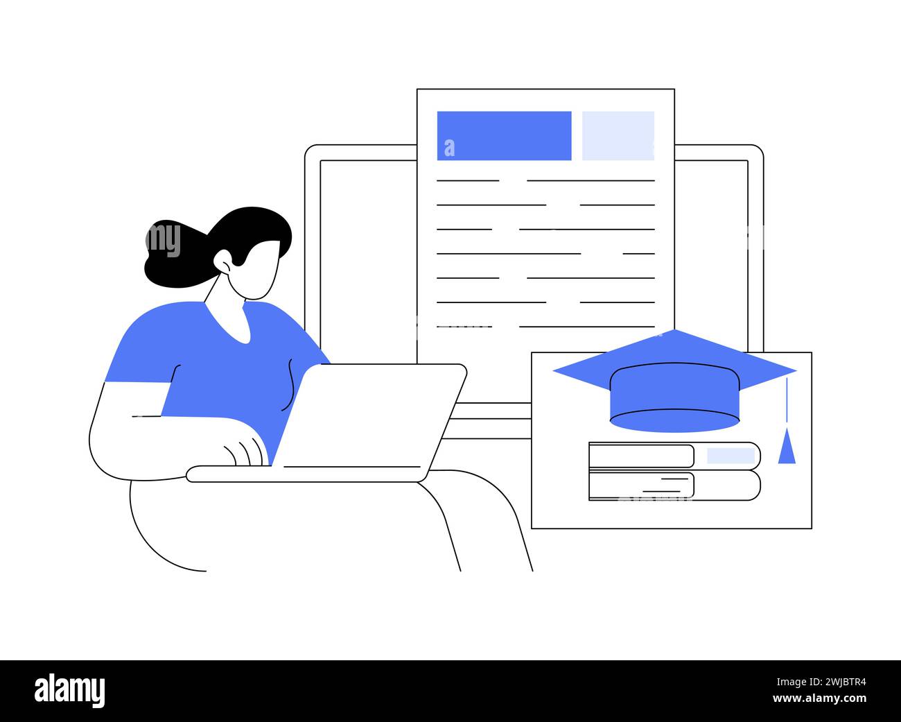 Writing application essay isolated cartoon vector illustrations Stock ...